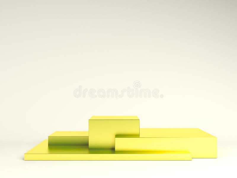 3D Render of Abstract Yellow Composition. Minimal Studio Stock ...
