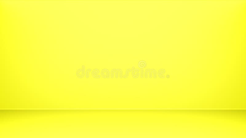 3D Render Abstract Yellow Empty Room Background. Stock Illustration ...