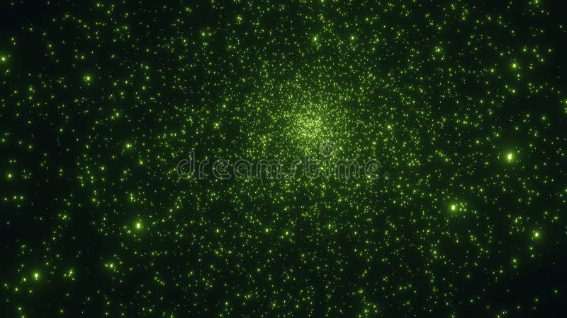 3d Render of Abstracted Glowing Green Particles Stock Illustration ...