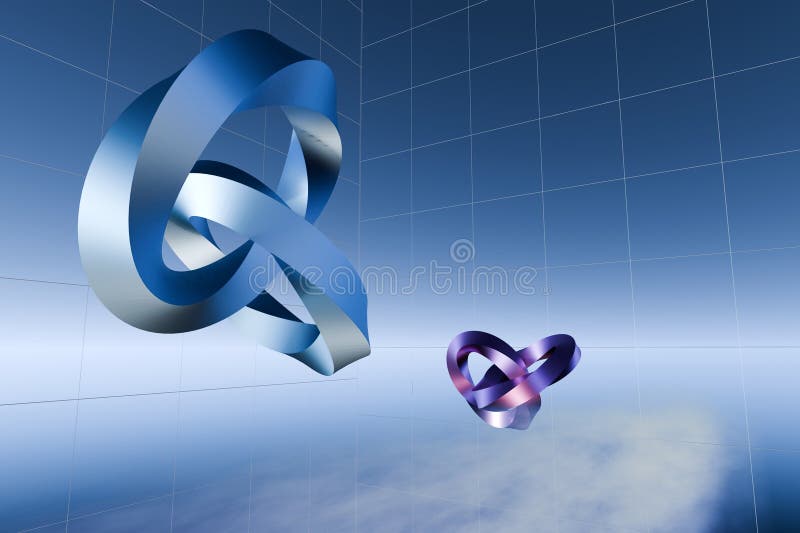 3d Render of Abstratc Metallic Rings in Sky Stock Illustration ...