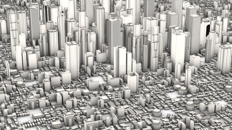 3d render aerial city stock illustration. Illustration of aerial ...