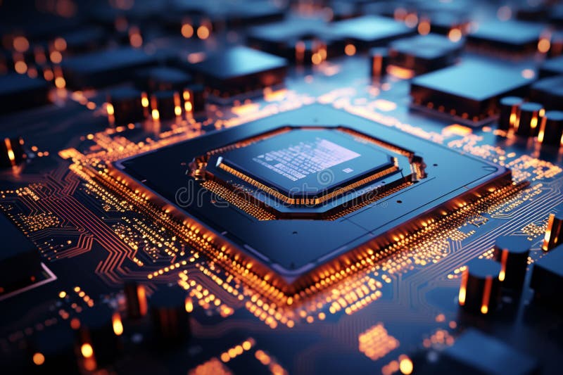 3D Render AI Artificial Intelligence Technology CPU Central Processor ...