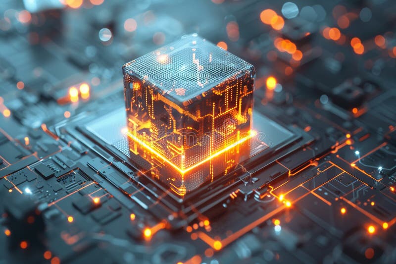 A 3D Render of an AI Core Encased in Layers of Cybersecurity Measures ...