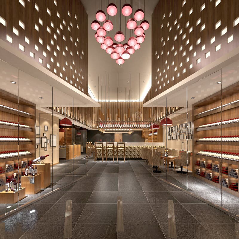 3d render of showroom stock illustration. Illustration of perspective ...