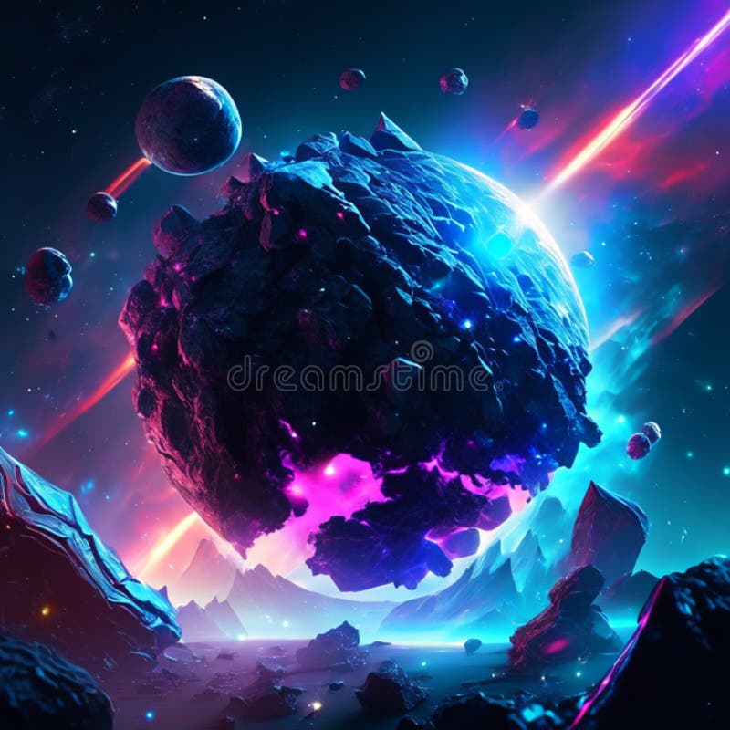 3d Render of an Alien Planet in Space. Vector Illustration Stock ...