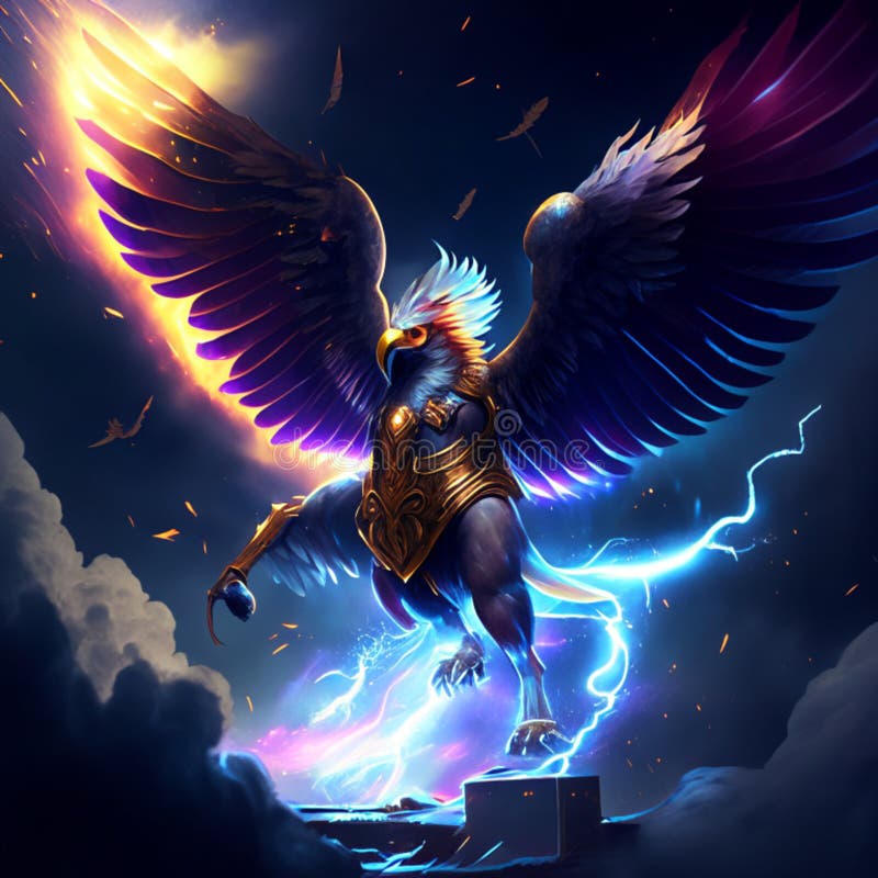 3d Render of an Alien with Wings in the Night Sky. AI Generated Stock ...