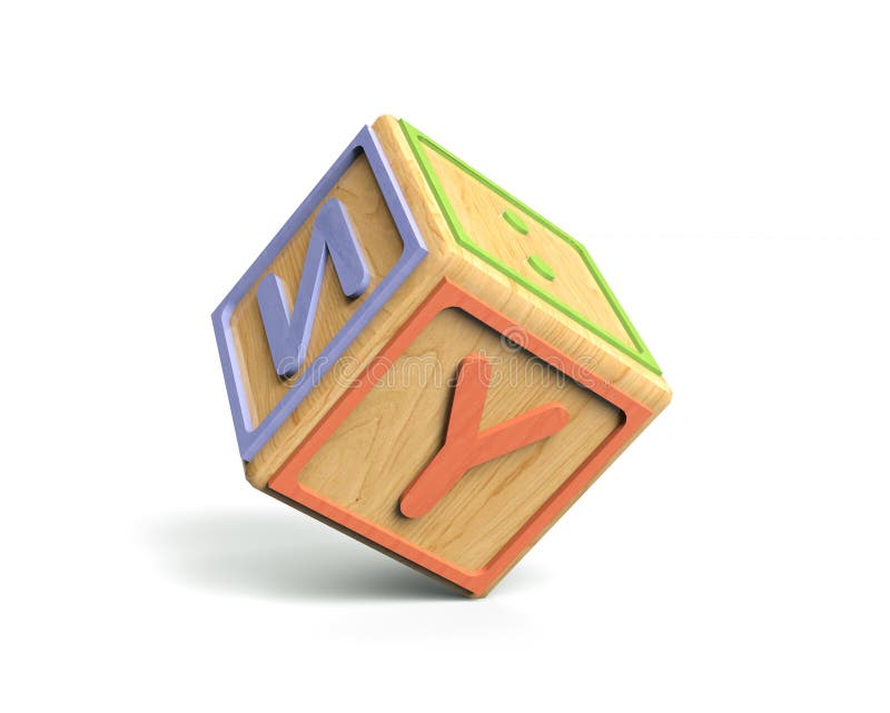 3d Render Alphabet Blocks Childrens Cube on White Background Stock ...
