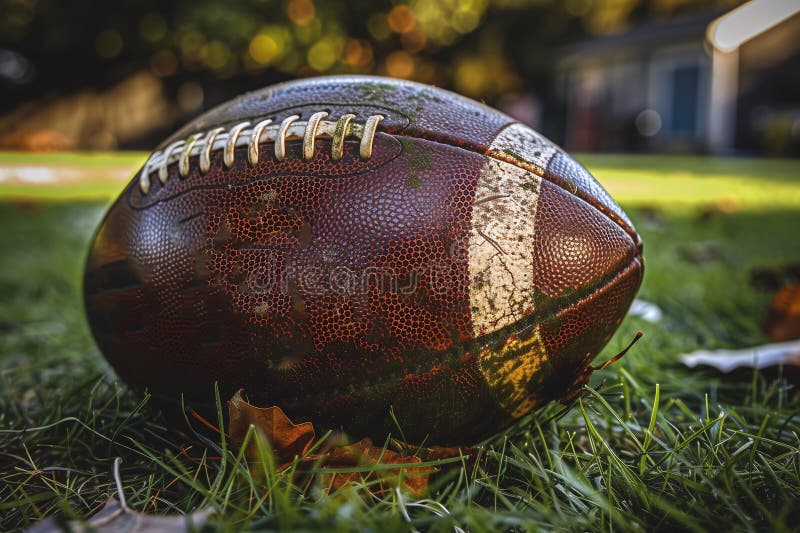 3d Render of American Football on the Grass Stock Illustration ...