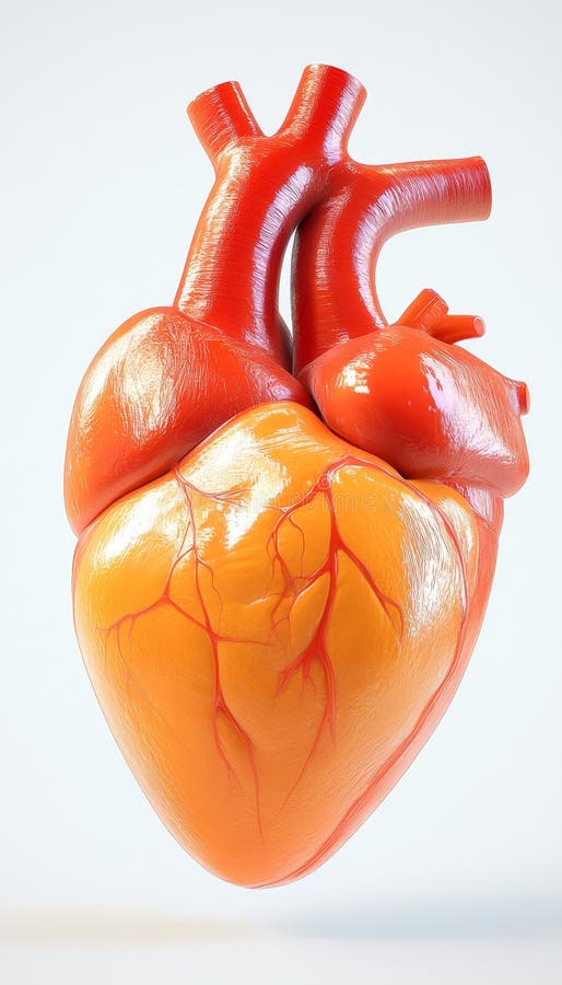 3D Render, Anatomically Accurate Human Heart, Isolated on White ...