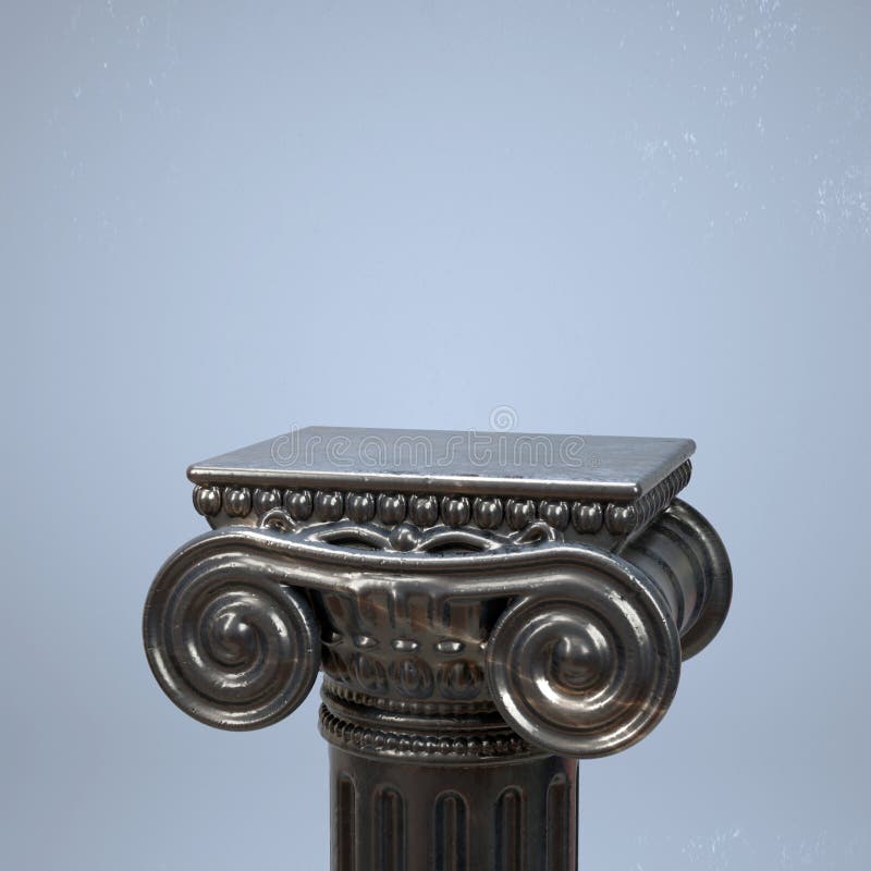 3d Render of Ancient Column with Marble Texture. Stock Illustration ...