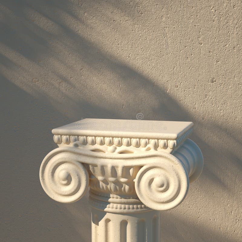 3d Render of Ancient Column. Stock Illustration - Illustration of ...