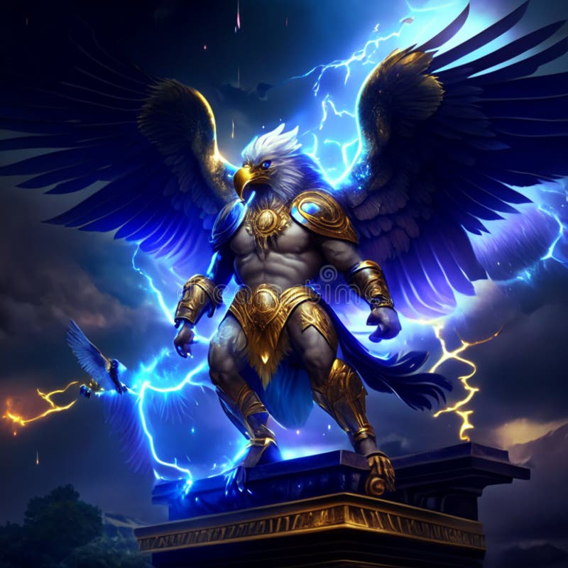 A 3d Render of an Angel in the Night Sky with Lightning Generative AI ...