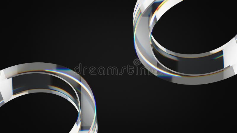 3D Render of Animated Glassed Rings Loop Rotating Stock Footage - Video ...