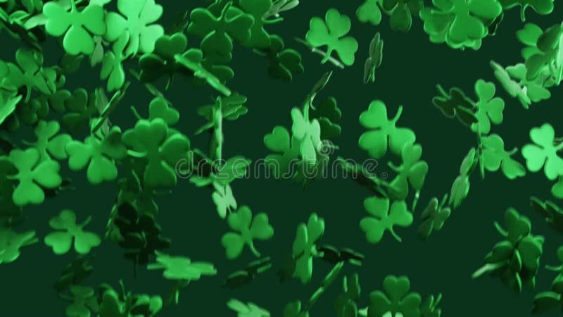 3d Render Animation of Falling Green Shamrock Leafs for St. Patrick S ...