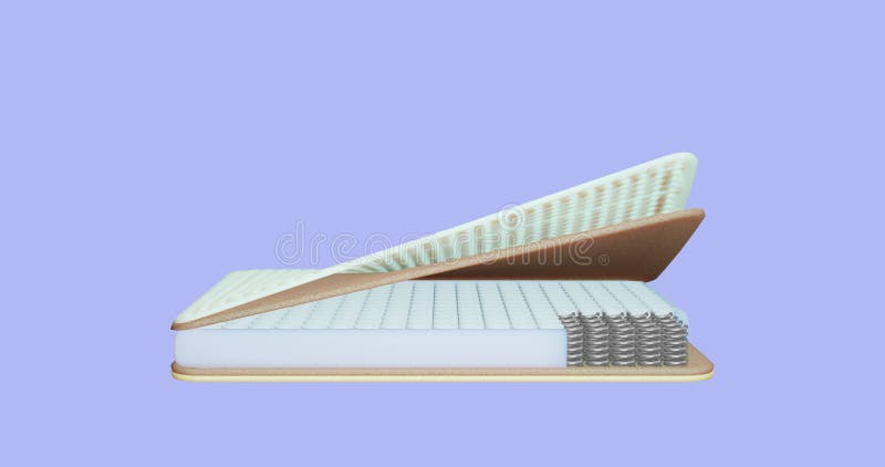 3d Render Animation of Stylized Mattress Bending the Upper Outer Layer ...