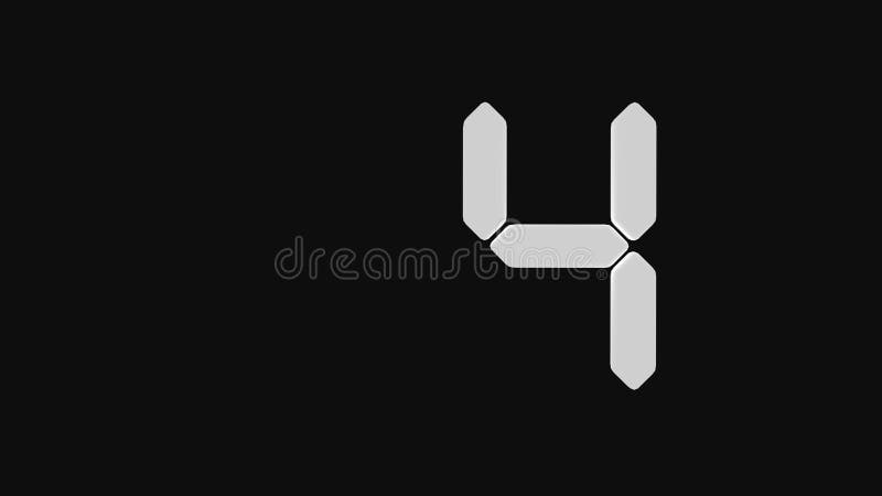3D Render Animation of White Glowing Countdown Digital Number Timer ...