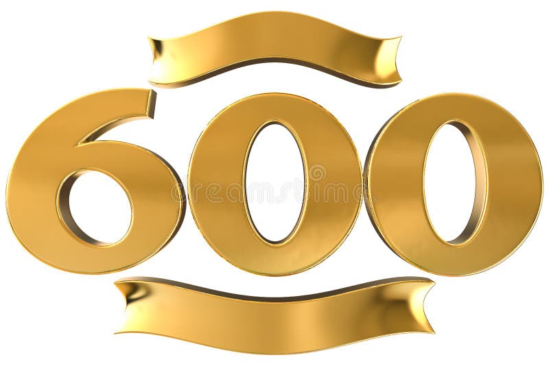 600 3d Render Anniversary Golden Sign Stock Illustration - Illustration ...