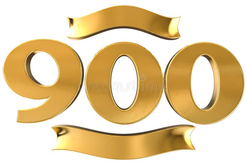 900 3d Render Anniversary Golden Sign Stock Illustration - Illustration ...