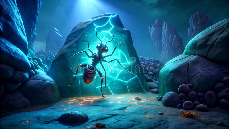 3d Render of an Ant in the Cave. 3d Illustration AI Generated Stock ...