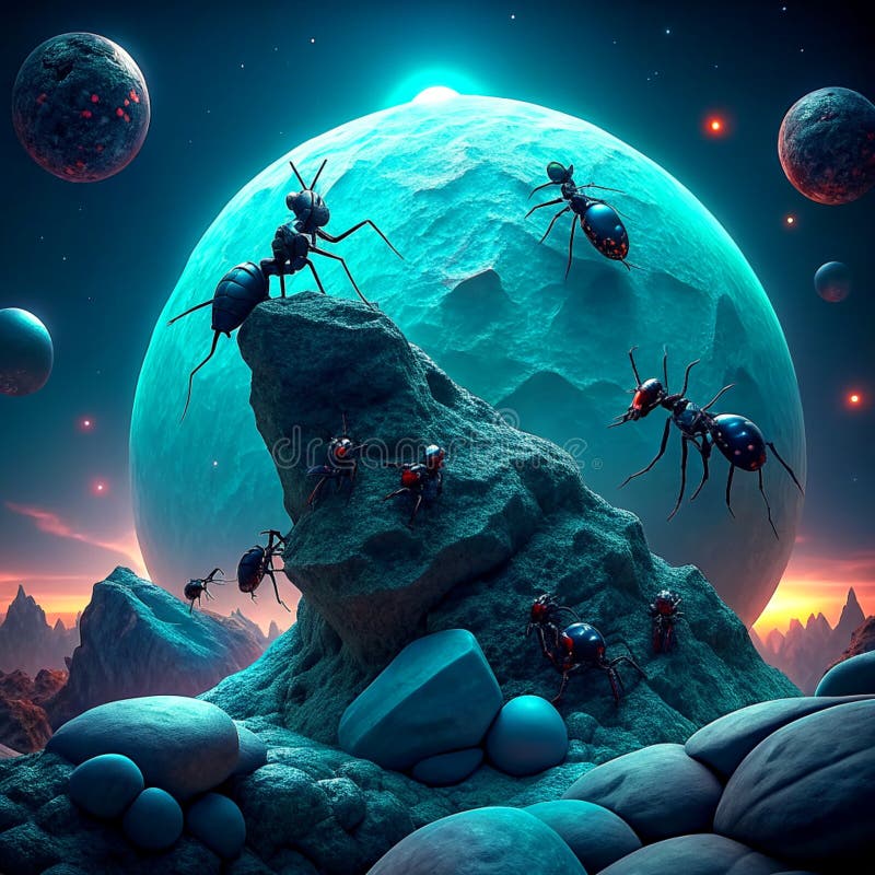 3d Render of an Ant in a Cave. 3d Illustration Generative AI Stock ...