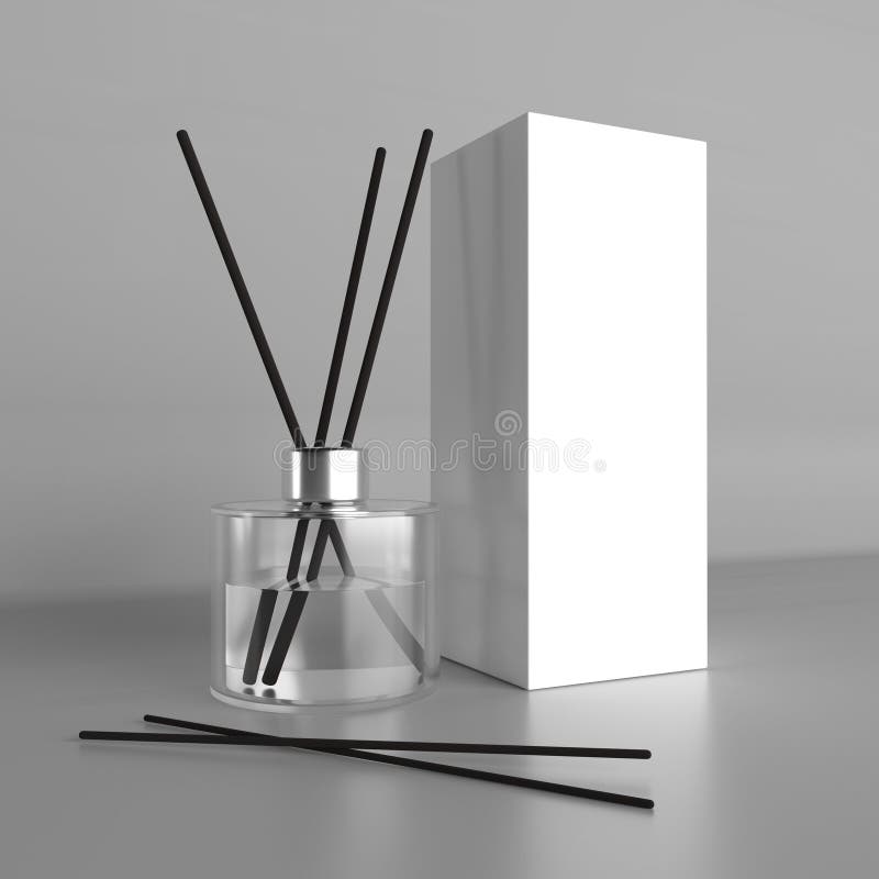 3D Render Aroma Diffuser Mockup with Sticks with Space for Sticker ...