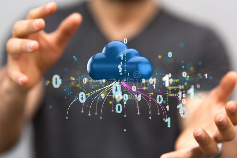 3D Render of Artificial Intelligence Cloud Technology - Integrated ...