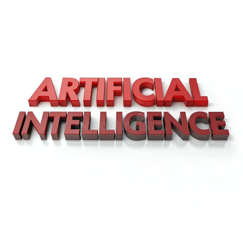 3D Render Artificial Intelligence Icon, AI and Technology Concept Stock Illustration ...