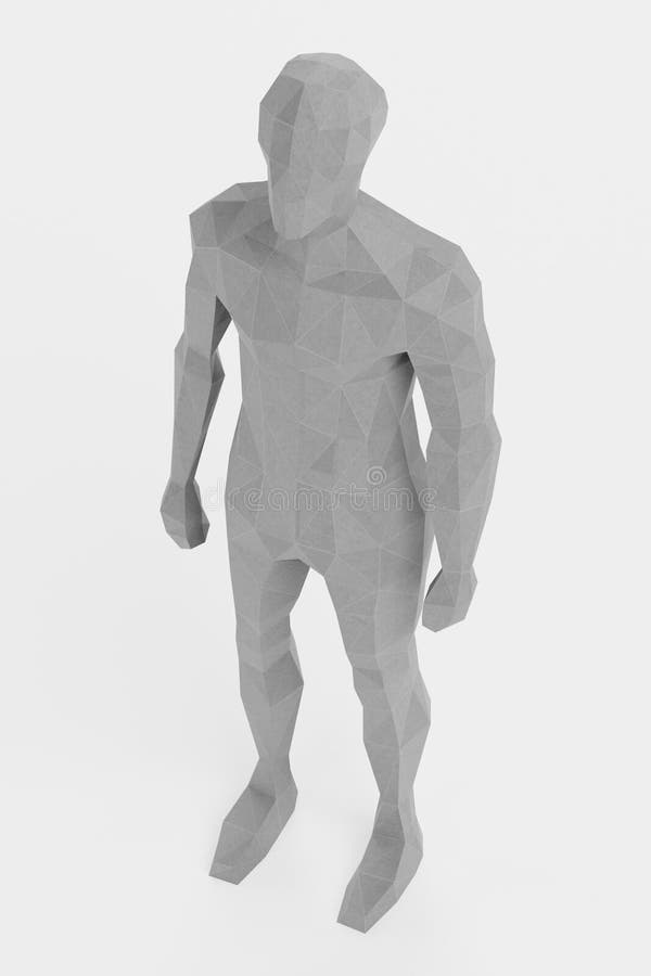 Render of Artificial Low-poly Character Stock Illustration ...