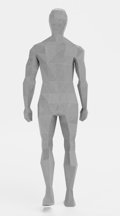 Render of Artificial Low-poly Character Stock Illustration ...
