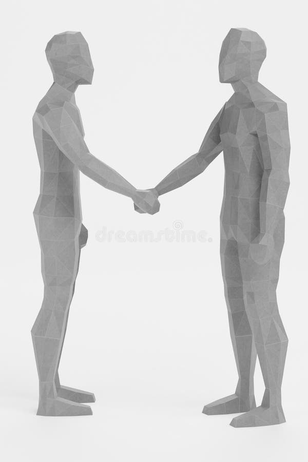 Render of Artificial Low-poly Character Stock Illustration ...