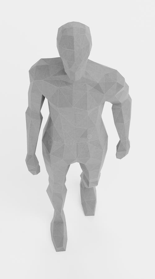 Render of Artificial Low-poly Character Stock Illustration ...