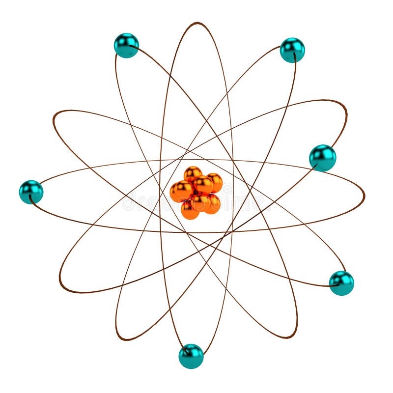 3d render of atom stock illustration. Illustration of proton - 36528874
