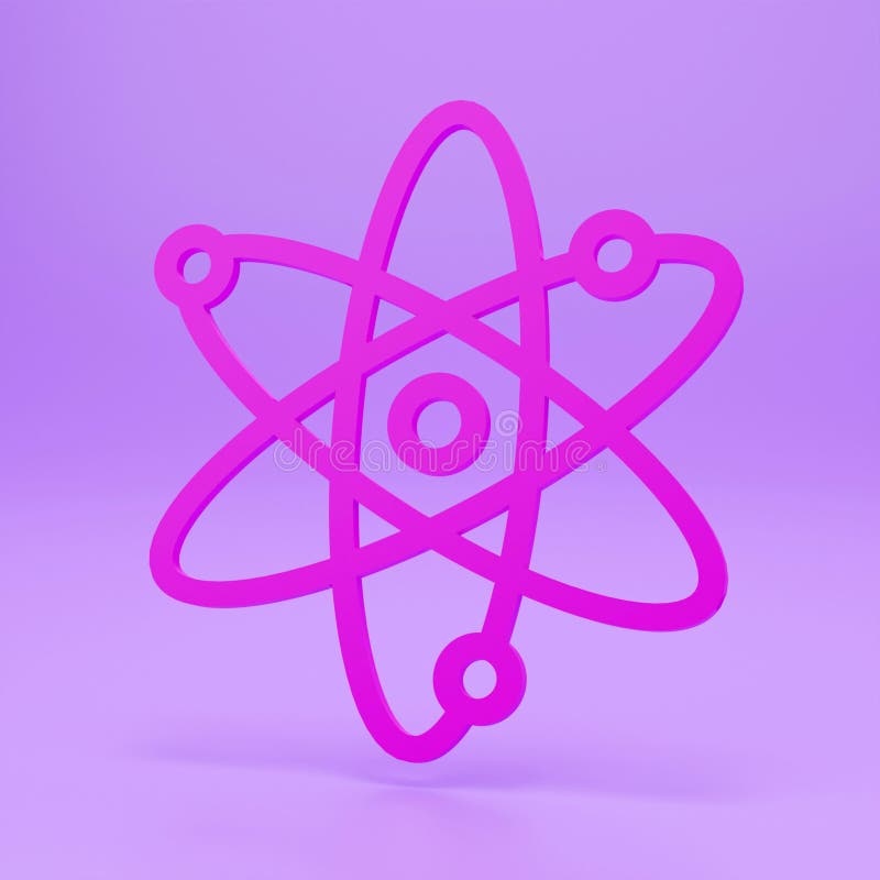 3d Render of Atom Structure Radiating Energy. Flat 3d Render of Atom ...