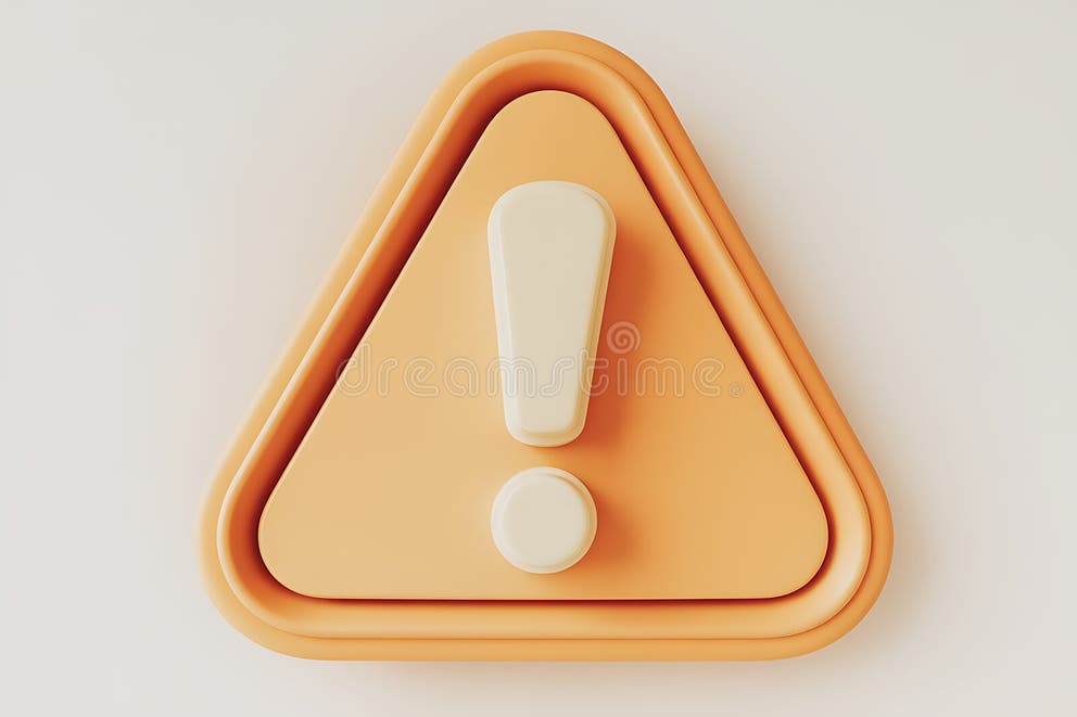 3D Render of an Attention-Grabbing Triangular Exclamation Mark Sign ...