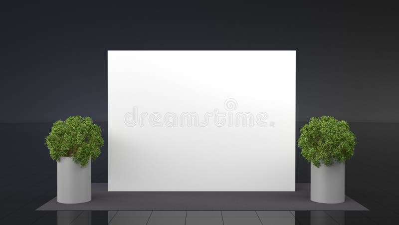 3d Render Backdrop 2x3 Meters with Plants, Realistic Mockup. Template ...