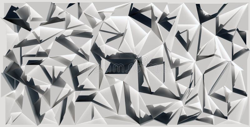 3D Render Background of Abstract Triangle Forms in Grey Colour with ...