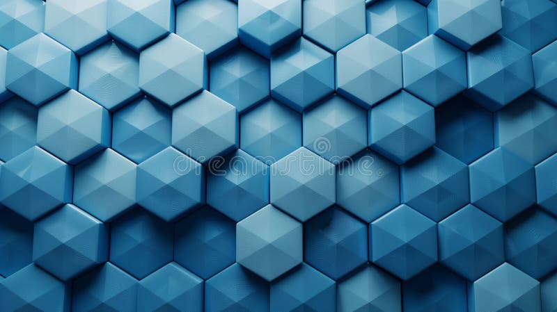 3d Render Background of Hexagon Pattern in Blue Gradient Stock ...