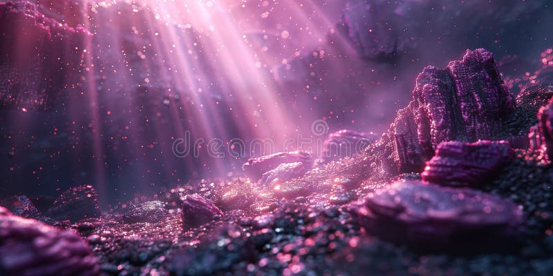 3D Render Background with Purple Rays of Light Stock Illustration ...