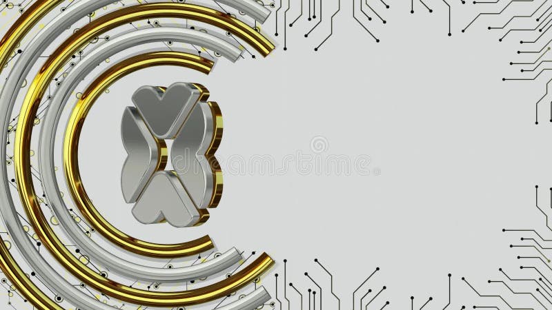 White Background with Silver and Gold Shapes, Unique Design, Reflection ...