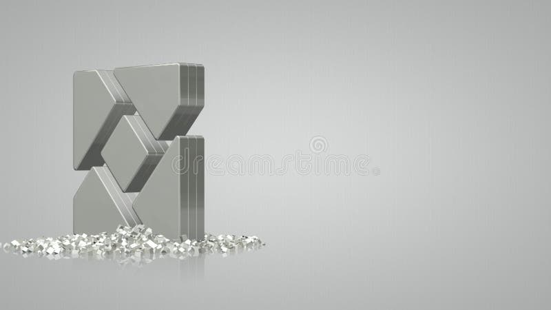 White Background with Silver Shapes, Geometric Figures, Unique Design ...