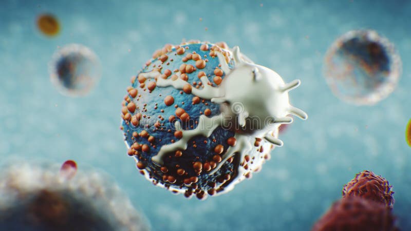 3D Render of a Bacterium Virus Uptake Stock Illustration - Illustration ...