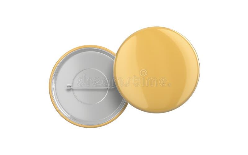 Badge Button Pin Yellow (clipping Path) Stock Illustration ...