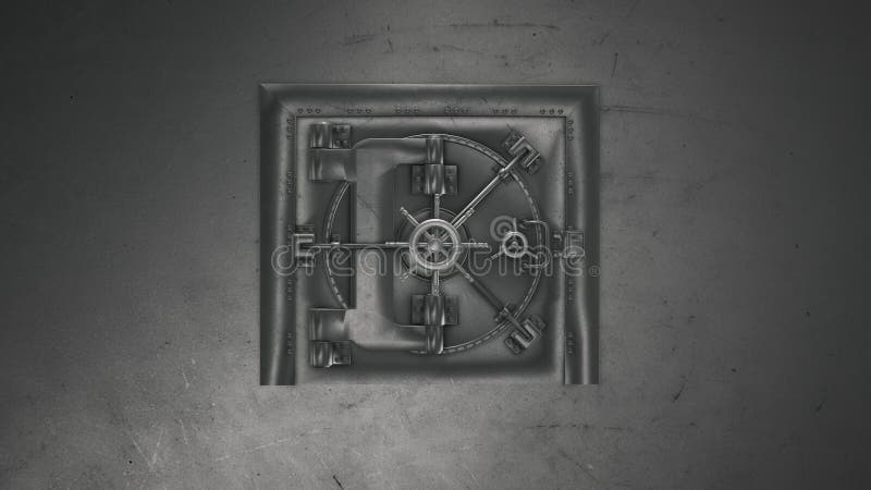 3d Render Bank Vault and Opening Safe Stock Illustration - Illustration ...
