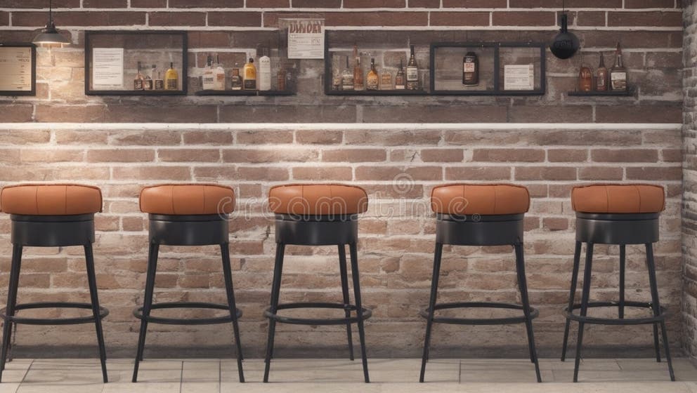 3D Render Bar Interior with Stools, Architecturally Designed Interior ...
