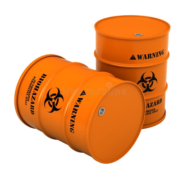 Barrels with Biohazard Substance Stock Illustration - Illustration of ...