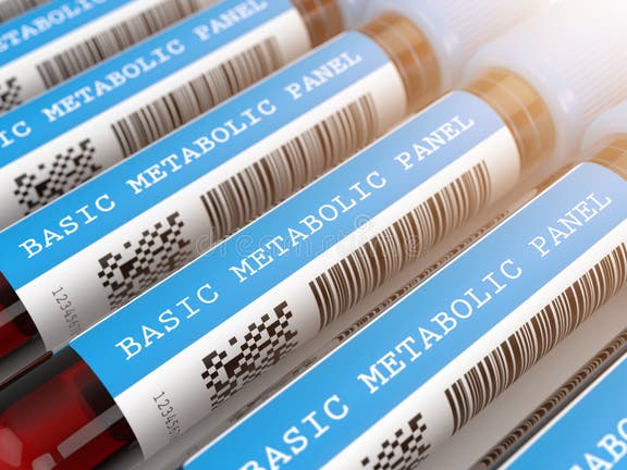 3d Render of Basic Metabolic Panel Blood Tubes Stock Illustration ...