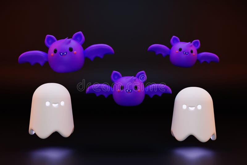 3D Render of Bat Ghost Characters Stock Illustration - Illustration of ...