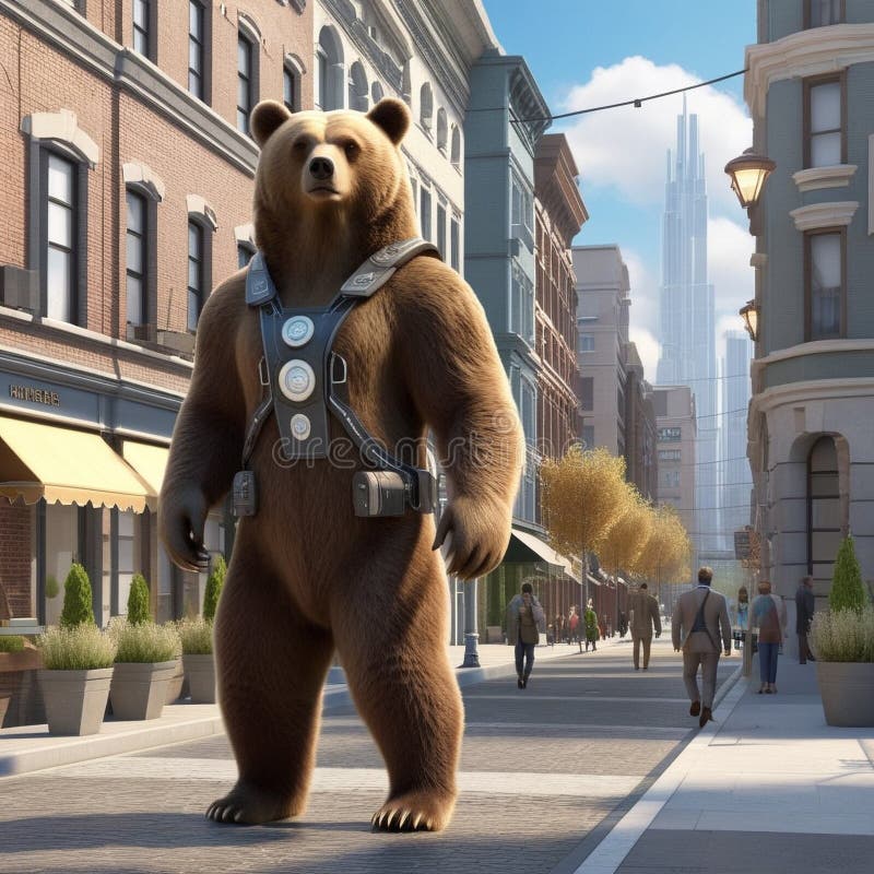 3d Render of Bear Humanoid Ai Generated Stock Illustration ...