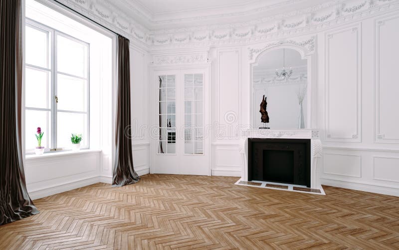 3d Render of Classic Interior Stock Illustration - Illustration of ...