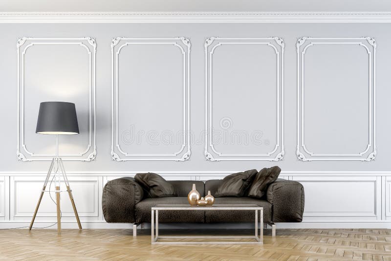 3d Render of Beautiful Clean Interior Stock Illustration - Illustration ...